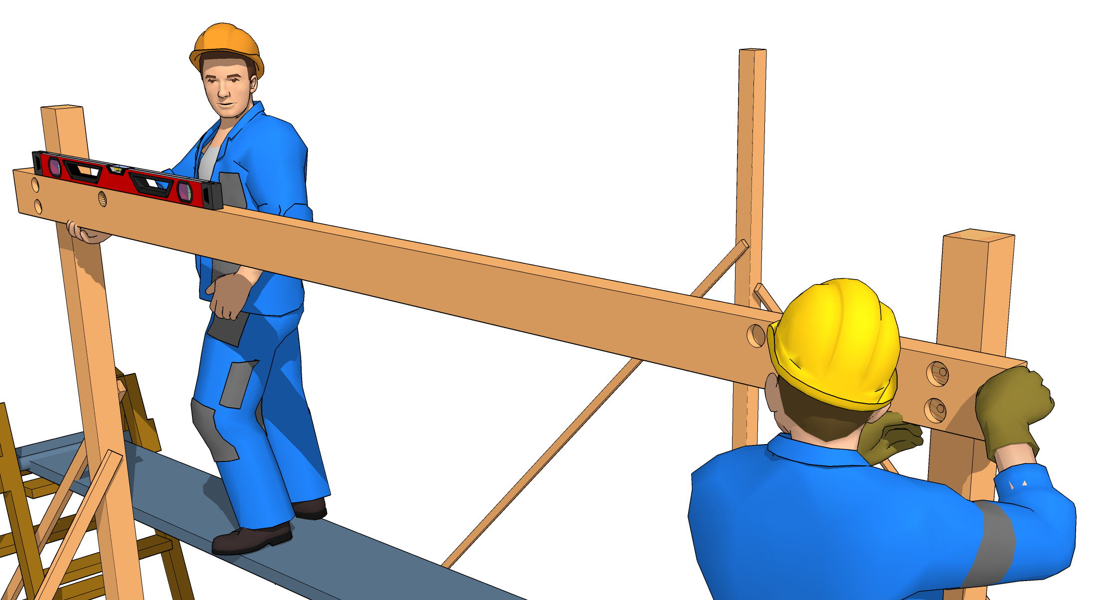 Die Verlegung einer einzigen Pfette auf einem Pfosten - Die Anleitungen ...